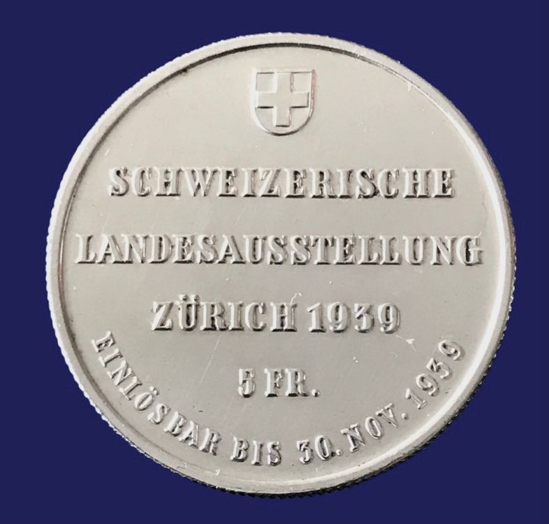 Schweiz 5 Franken Silber Jahrgang 1939 Landi | Kaufen auf Ricardo