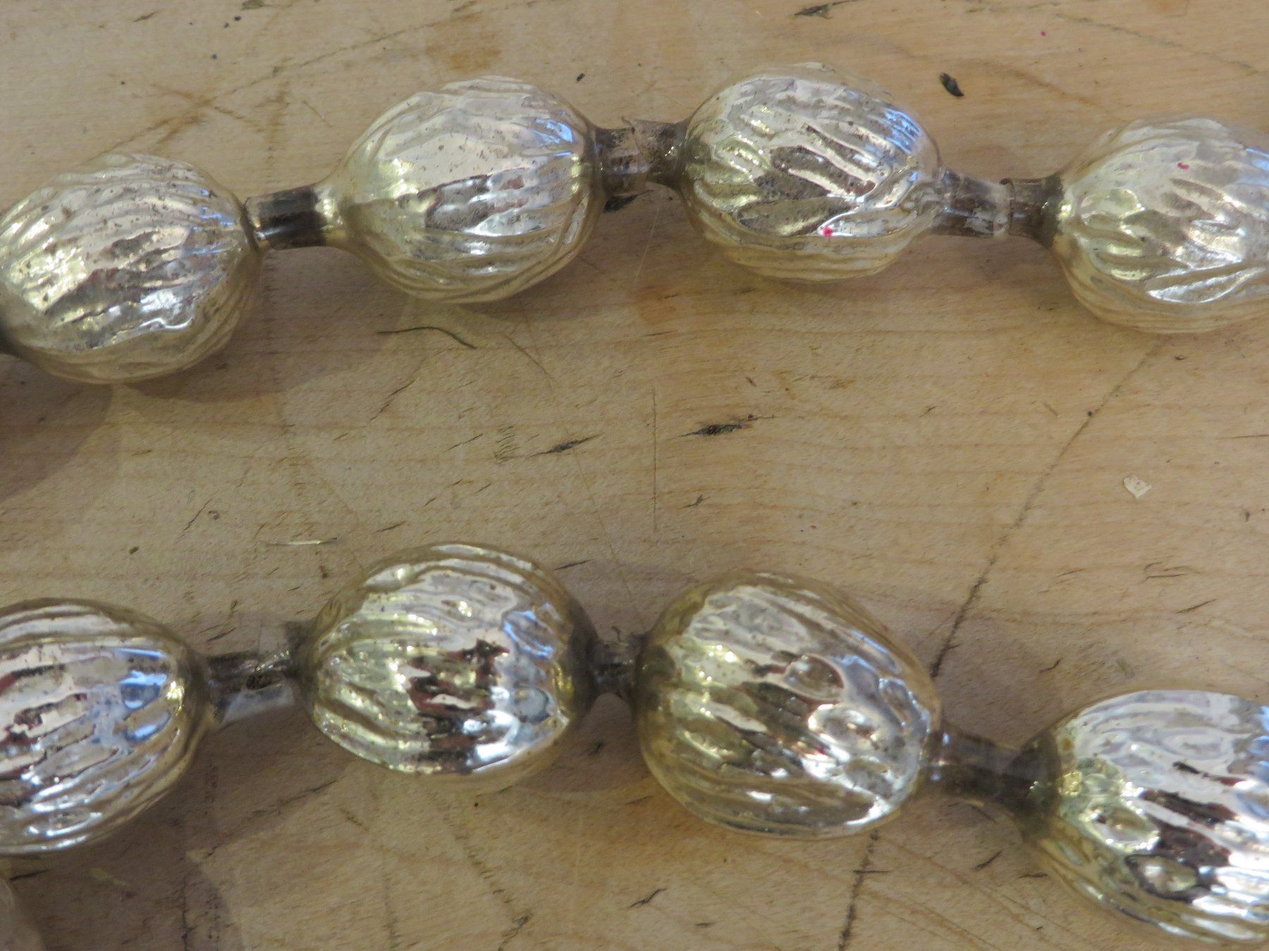 Antiker Christbaumschmuck seltene Kette mit Nüssen 138 cm (Gebraucht ...