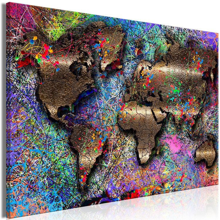 SUPER PREIS! XXL WANDBILD Weltkarte Multicolor | Kaufen auf Ricardo