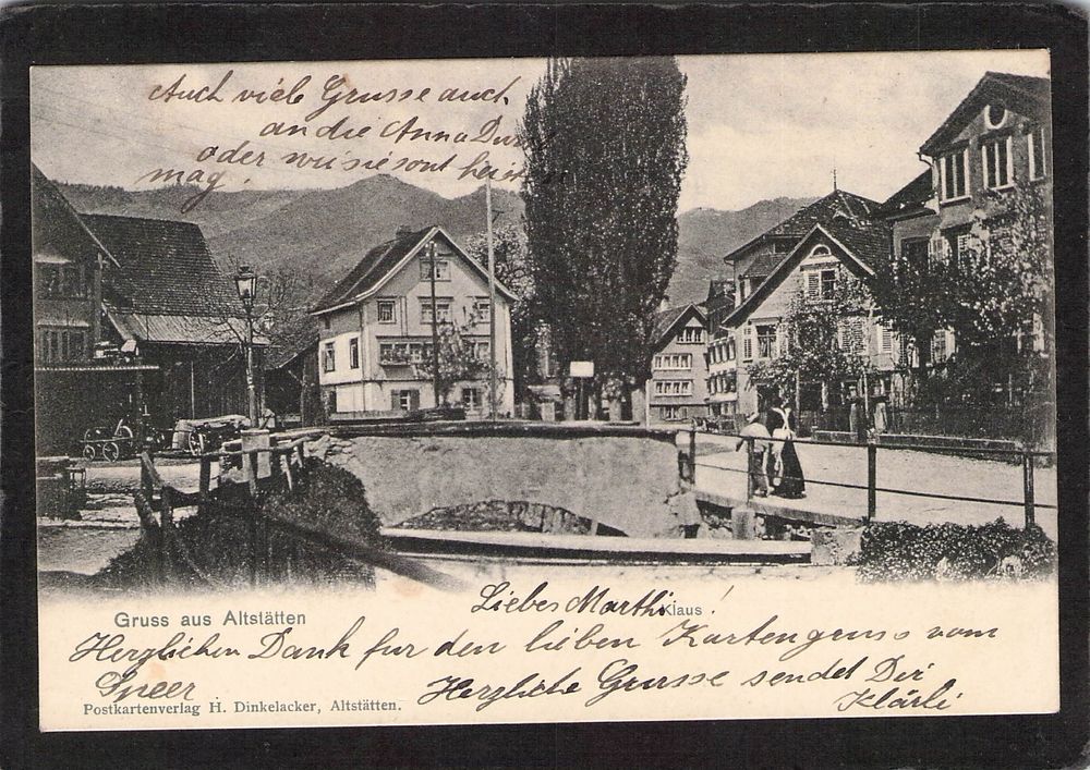 Gruss aus Altstätten SG , gel. 1907 nach Glarus (Gebraucht) in Reichenburg für CHF 27 – mit ...