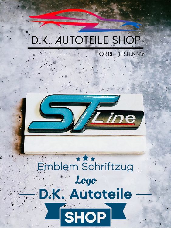 Ford ST Line Emblem Logo Schriftzug Blau/Schwarz aus Metall (Neu und ...
