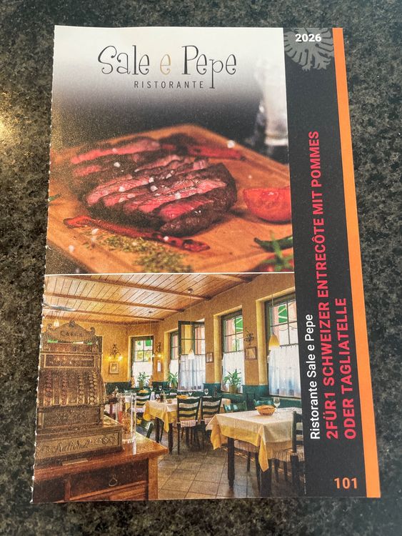 Sale e Pepe Gutschein 2 für 1 Entrecôte mit Pommes 🍟🥩 (Neu (gemäss ...