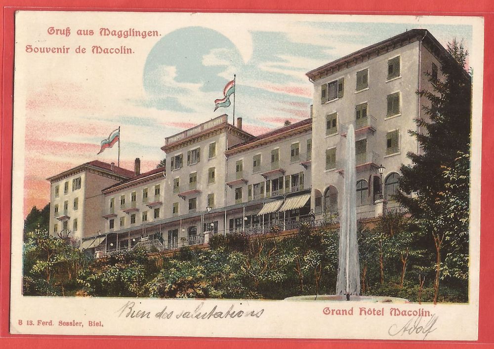 Magglingen bei Biel - Gand Hôtel Macolin - 1902 (Gebraucht) in ...