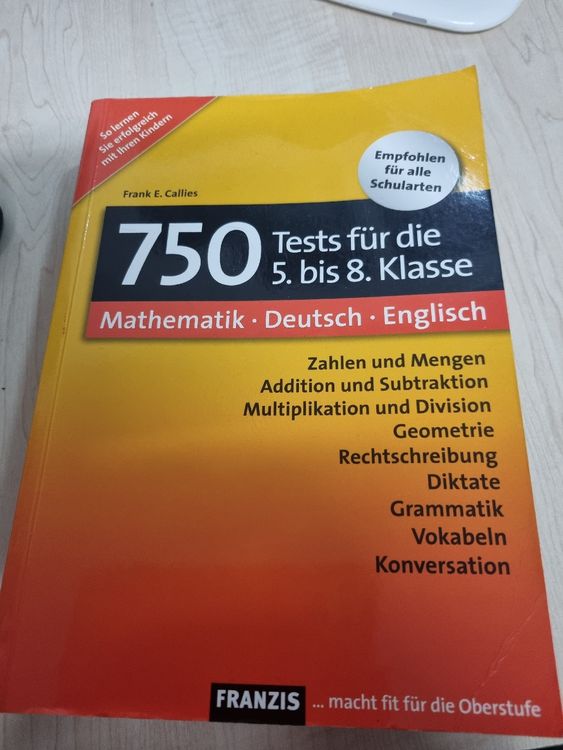 750 Tests für die 5. bis 8.Klasse: Mathe-Deu-Eng (Gebraucht) in ...