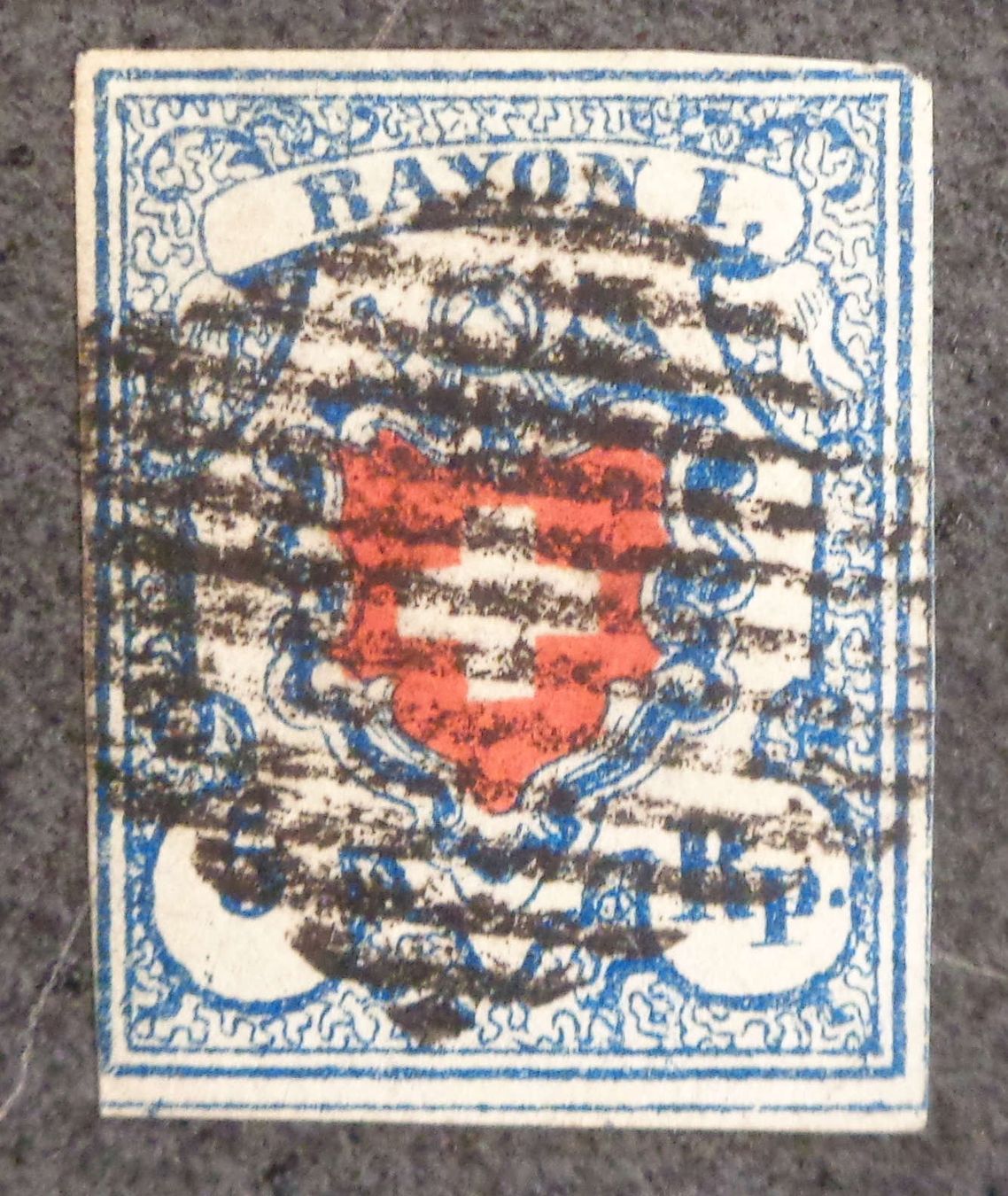 1851: RAYON I, 5 Rp., O, mit Befund (Gebraucht) in Zürich für CHF 1.5 ...
