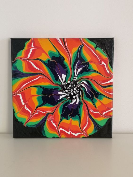 Pouring Bild auf Leinwand, 30 x 30 cm, (Neu (gemäss Beschreibung)) in Gansingen für CHF 55 – mit ...