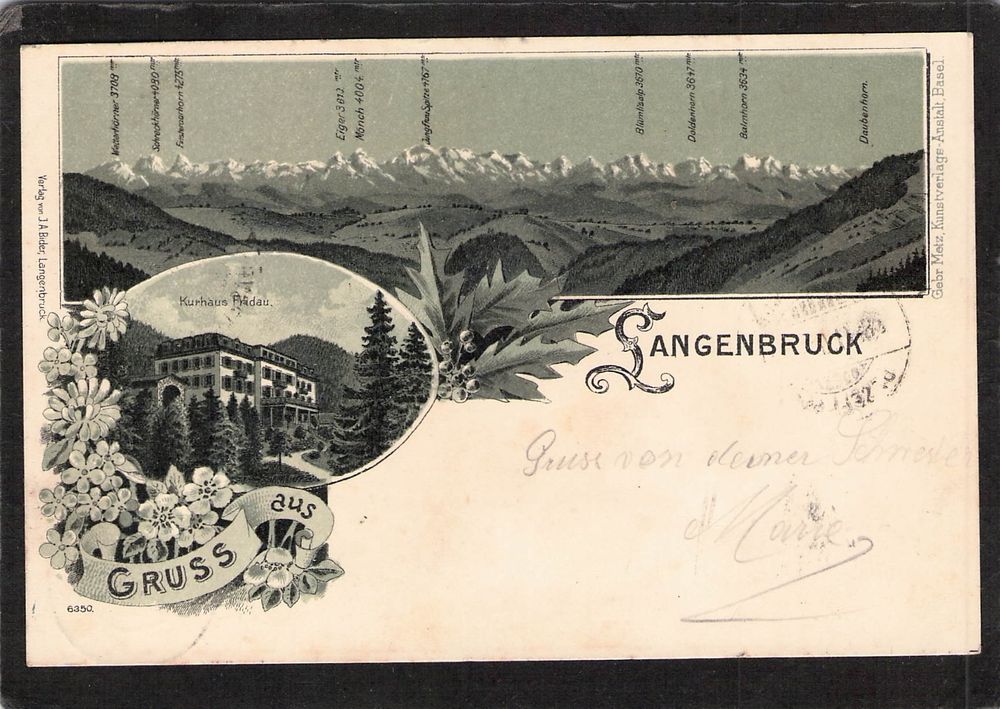 Litho: Langenbruck , gel. 1901 (Gebraucht) in Reichenburg für CHF 8.5 – mit Lieferung auf ...