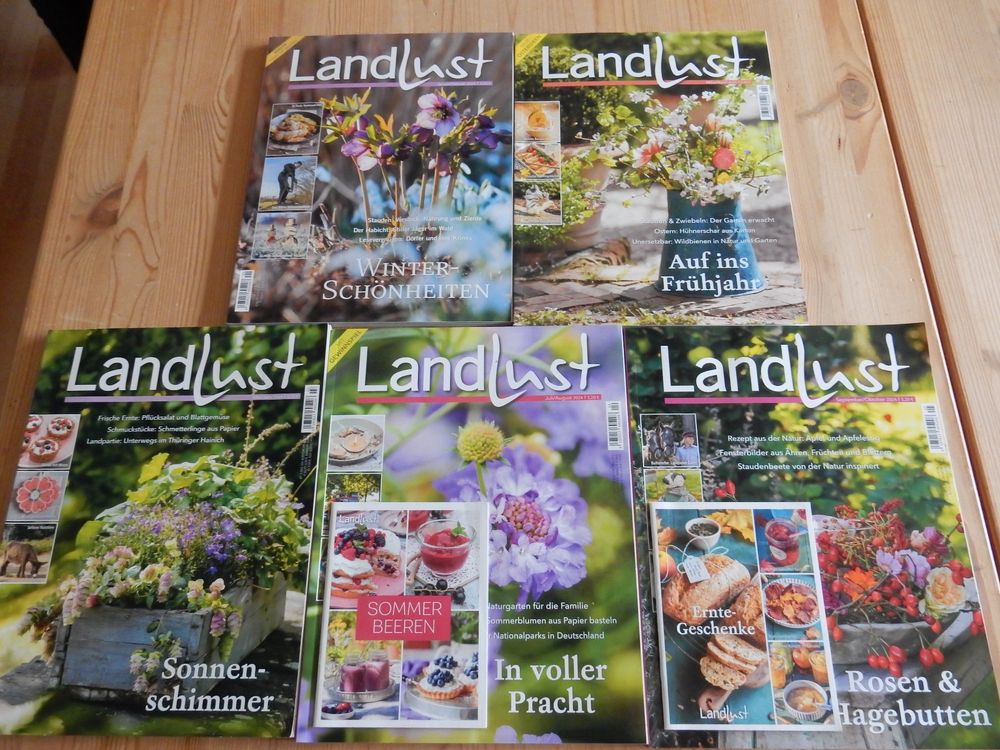 5 deutsche LandLust Zeitschriften 2024 Magazine Garten Hefte (Gebraucht ...