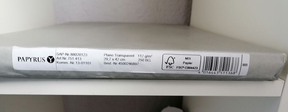 Papyrus Transparentpapier A3 (Neu und originalverpackt) in Burgdorf für ...