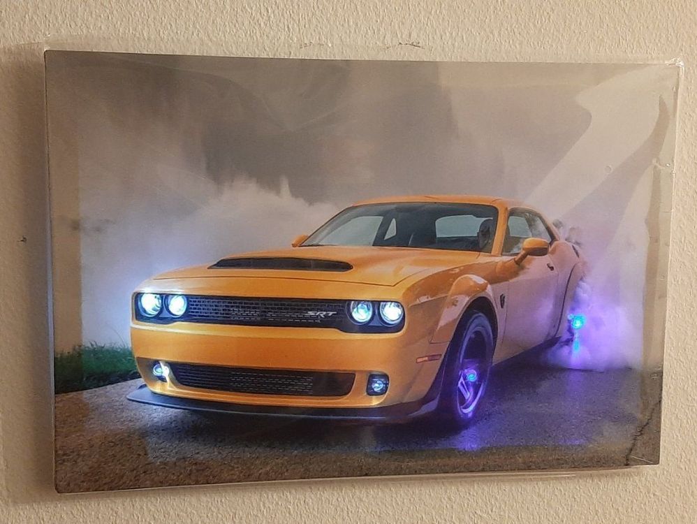 DODGE CHALLENGER SRT HELLCAT LED Kunstbild (Neu und originalverpackt ...