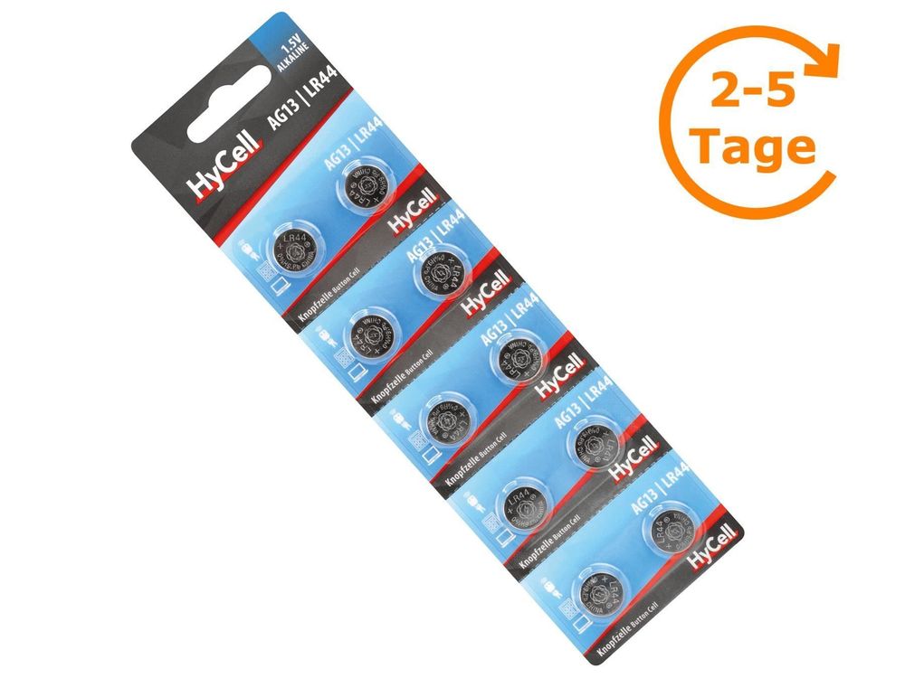 Knopfzelle LR44 10er, Alkaline, Hycell (Neu und originalverpackt) in St ...