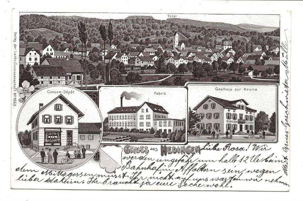 Gruss aus Hedingen (ZH) Litho-Karte | Kaufen auf Ricardo