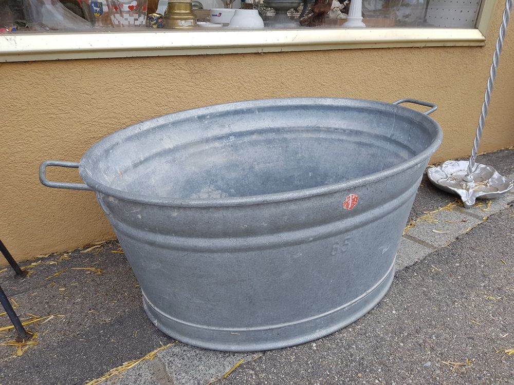 Alter Blechzuber / Wanne verzinkt 65 Liter 67x53.5x32cm | Kaufen auf ...
