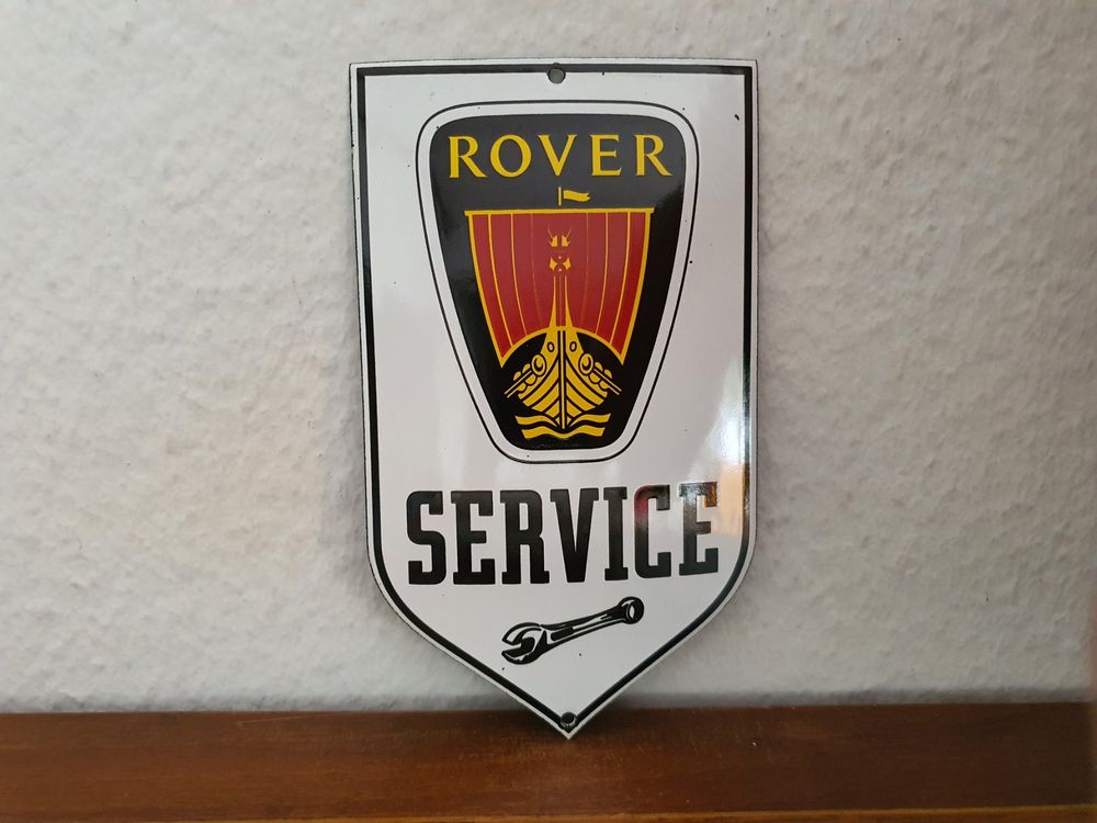 Emailschild Rover Service Auto Werkstatt Logo Emaille Schild (Neu ...