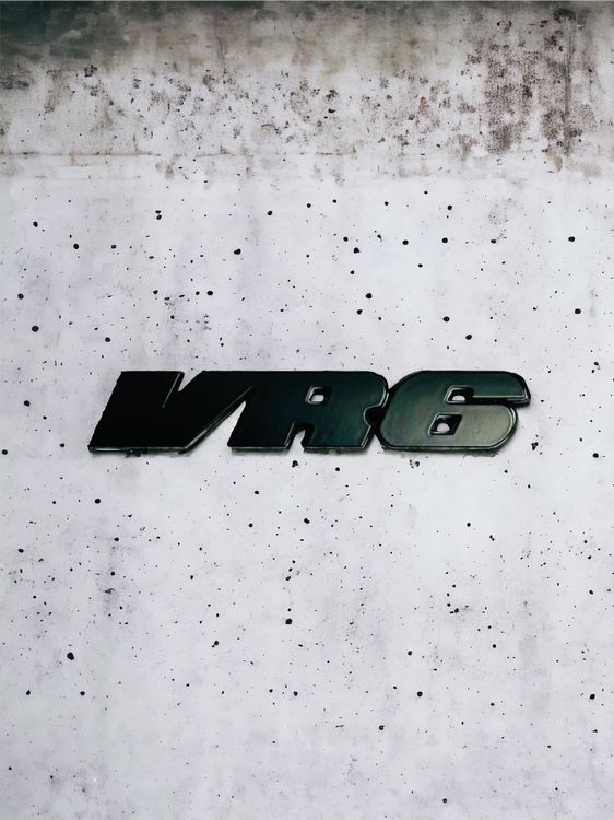 VW VR6 Emblem Schriftzug Logo aus Metall NEU Schwarzmatt | Kaufen auf ...