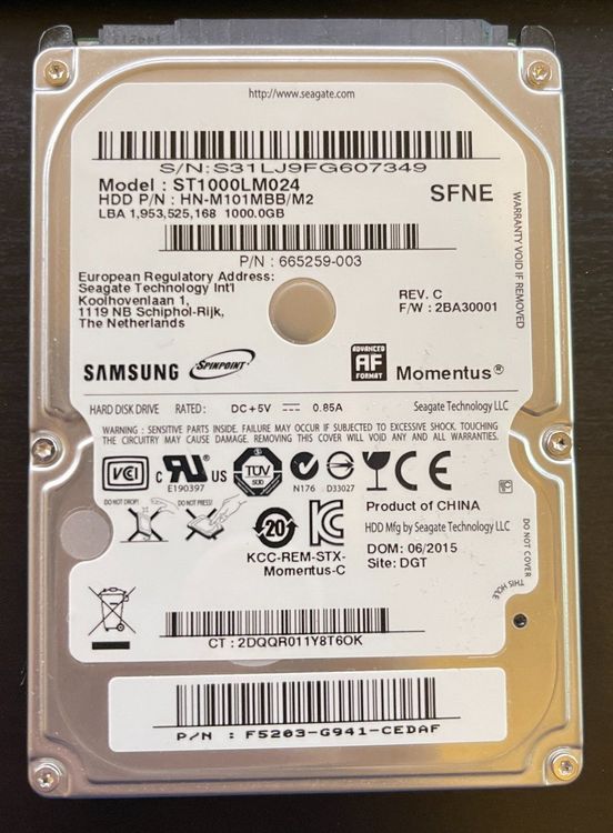 Samsung Momentus Spinpoint M8 1TB | Kaufen auf Ricardo