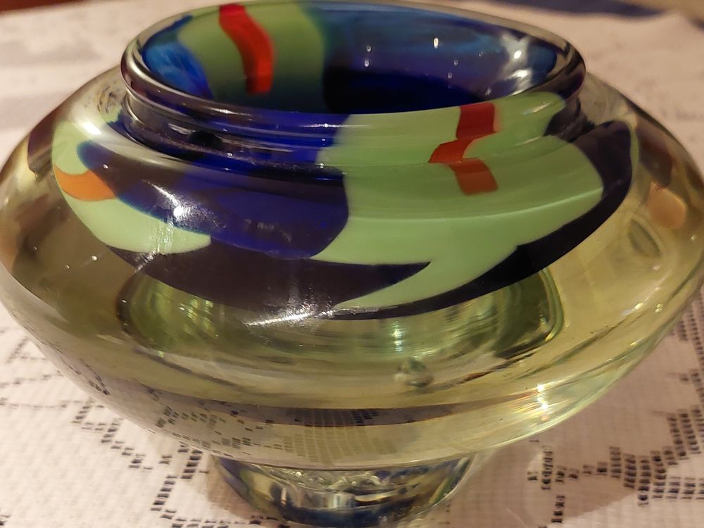 Glas Vase Marcel Biland, Biland Glasstudio, 1995, signiert (Gebraucht ...