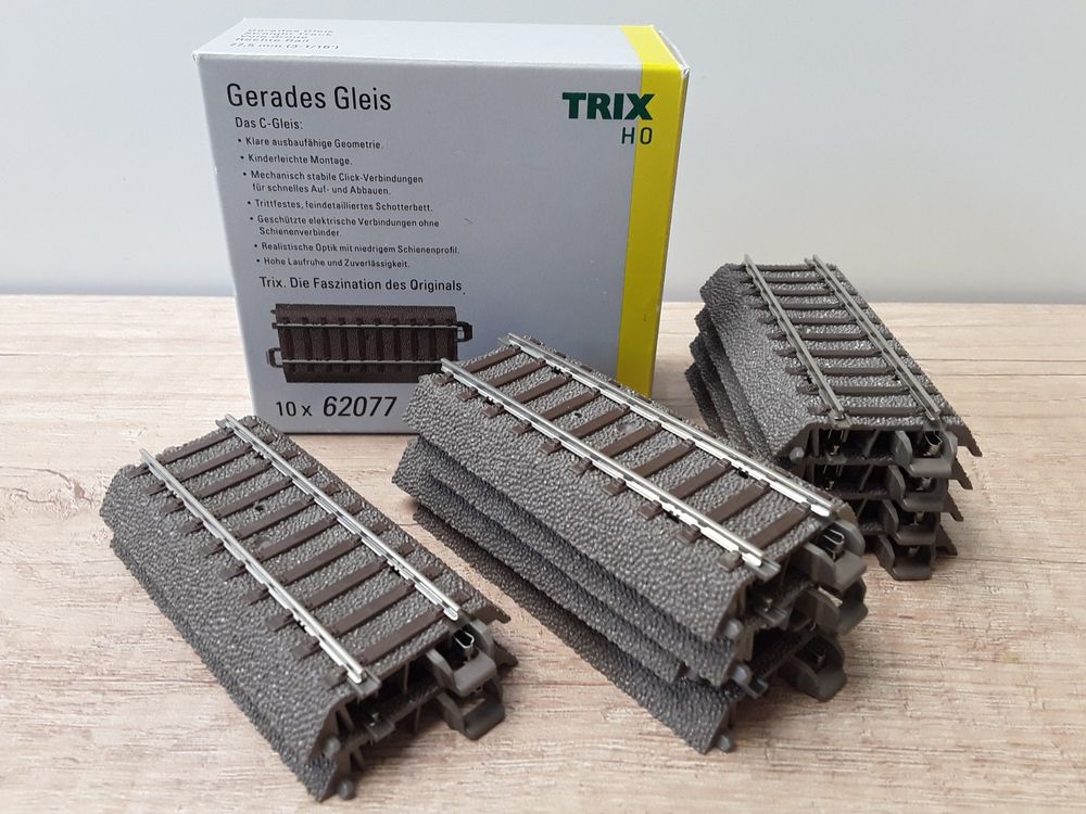 10 x Trix C Gleis 62077 _ gerades Gleis _ Spur H0 (Gebraucht) in ...
