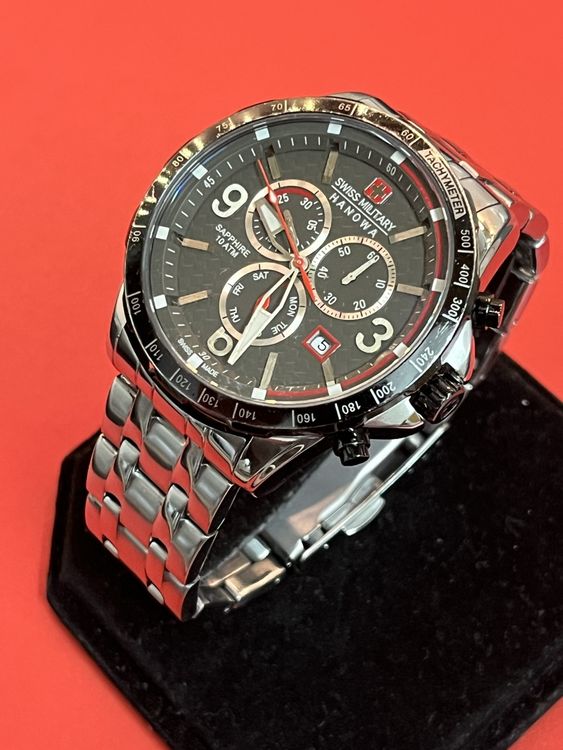 Swiss Military Hanowa-Carbon-Optik Saphirglas Läuft (Gebraucht) in ...