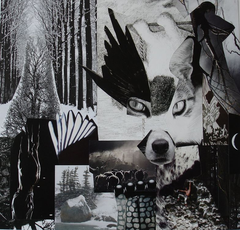 Schwarz-weiss Collage, Unikat | Kaufen auf Ricardo