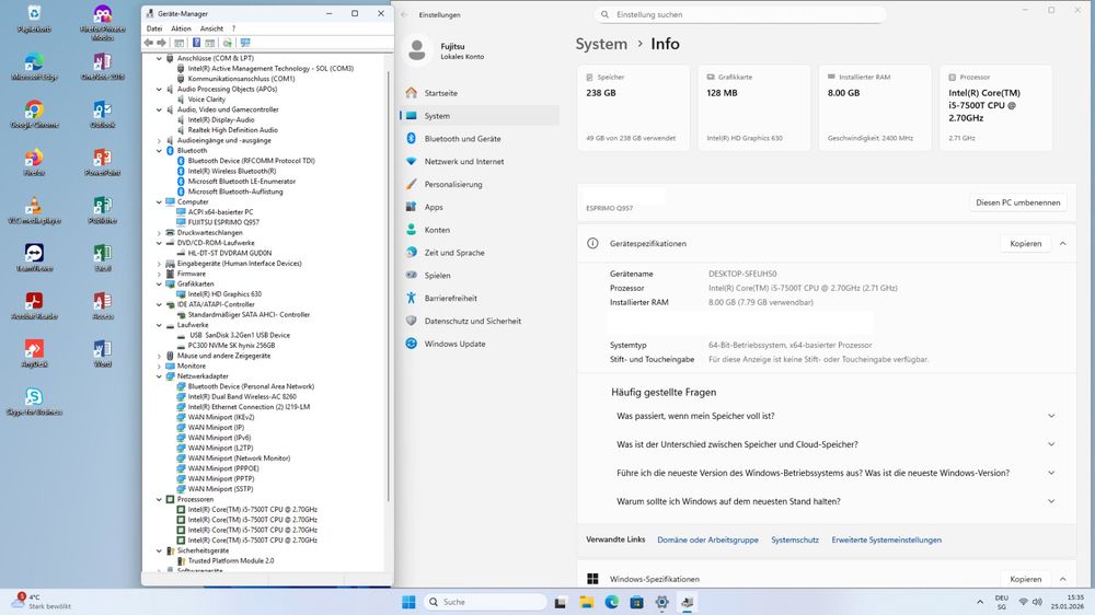 FUJITSU ESPRIMO Q957 i5-7500T-SSD. Win.11 & Office 2019 (Gebraucht) in ...