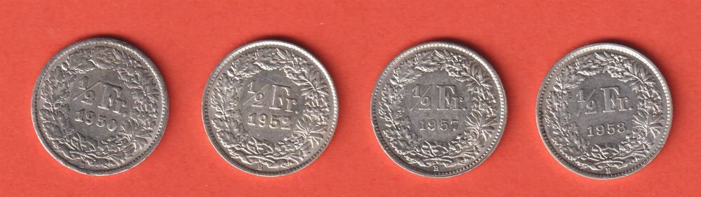 50 Rappen 1950 / 1952 / 1957 / 1958 | Kaufen auf Ricardo