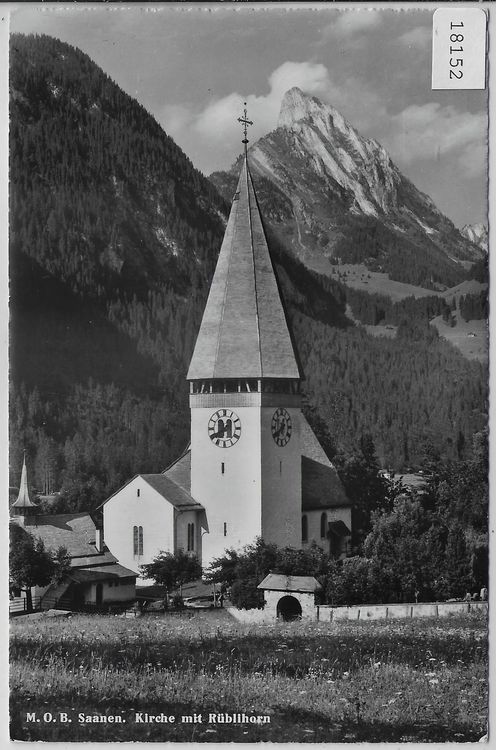 Saanen - Kirche mit Rüblihorn (Antik) in Ettingen für CHF 2 – mit Lieferung auf Ricardo kaufen