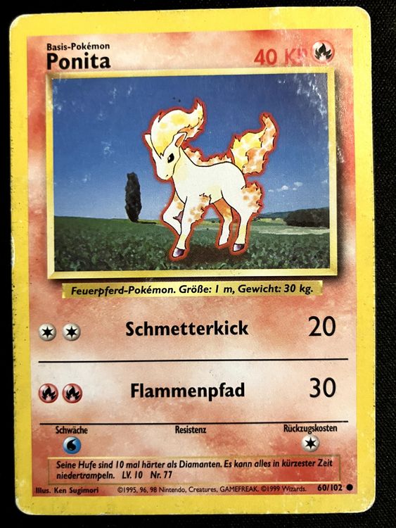 Pokemon Ponita - Base set 60/102 - Deutsch (Gebraucht) in Bern für CHF ...