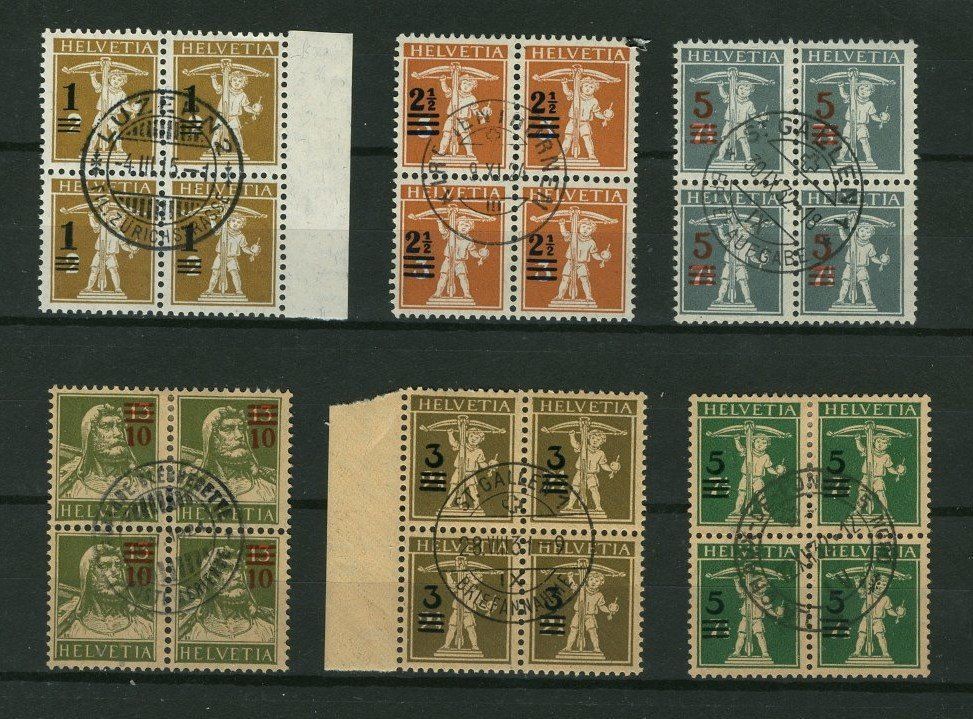 6 TELLKNABEN AUFBR.- AUSGABEN VIERERBLOCKS LUXUS (Gebraucht) in Sarmenstorf für CHF 7 – mit ...