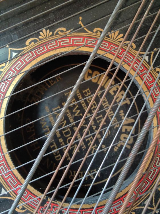 Ameikan Harp Zither Aeol,+ Noten, Koffer, antikes Instrument (Gebraucht ...
