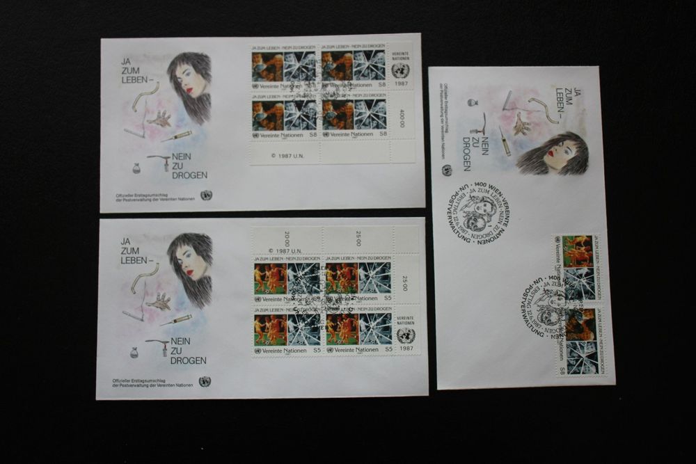 3 UNO Briefe JA ZUM LEBEN - NEIN ZU DROGEN mit 4er Blöcken (Gebraucht ...