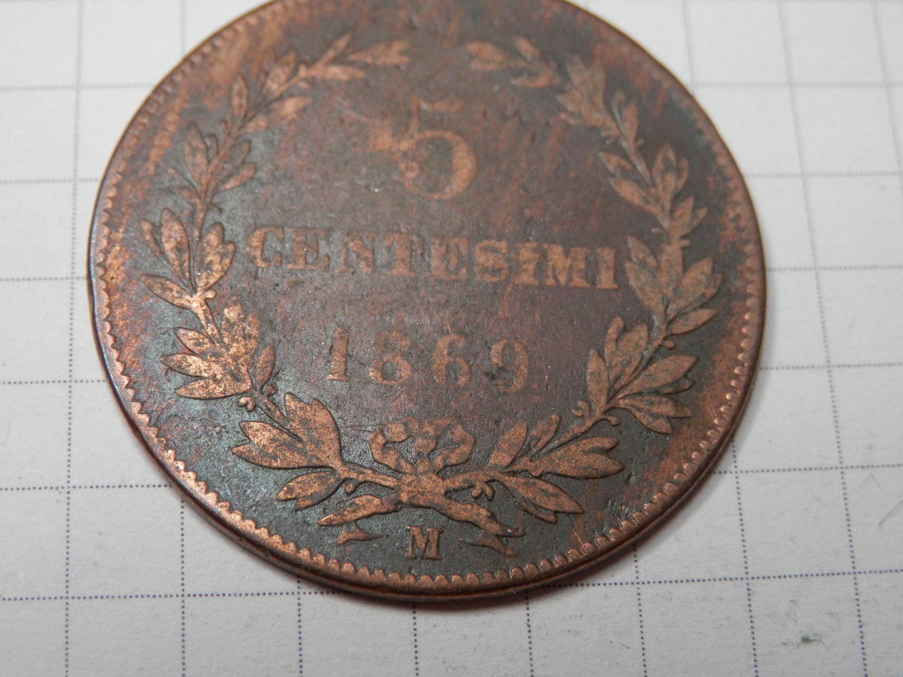 San Marino 5 Centesimi, 1869 (Usato) a Weiach per CHF 5 – con consegna ...