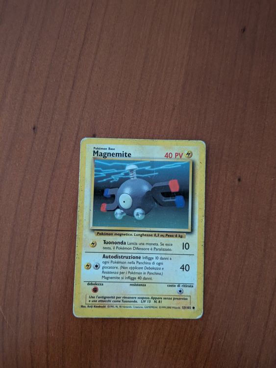MAGNEMITE, BASE SET, 053/102, 1998, ITA, LIGHTLY PLAYED (Gebraucht) in ...
