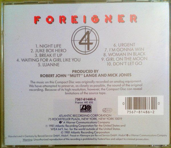 Foreigner – 4 (Gebraucht) in St.Gallen für CHF 2 – mit Lieferung auf Ricardo kaufen