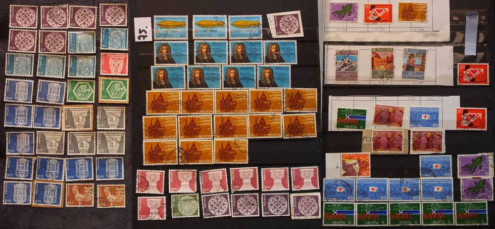 75. env. 95 timbres env 1975 variés (Gebraucht) in Ovronnaz für CHF 1 ...