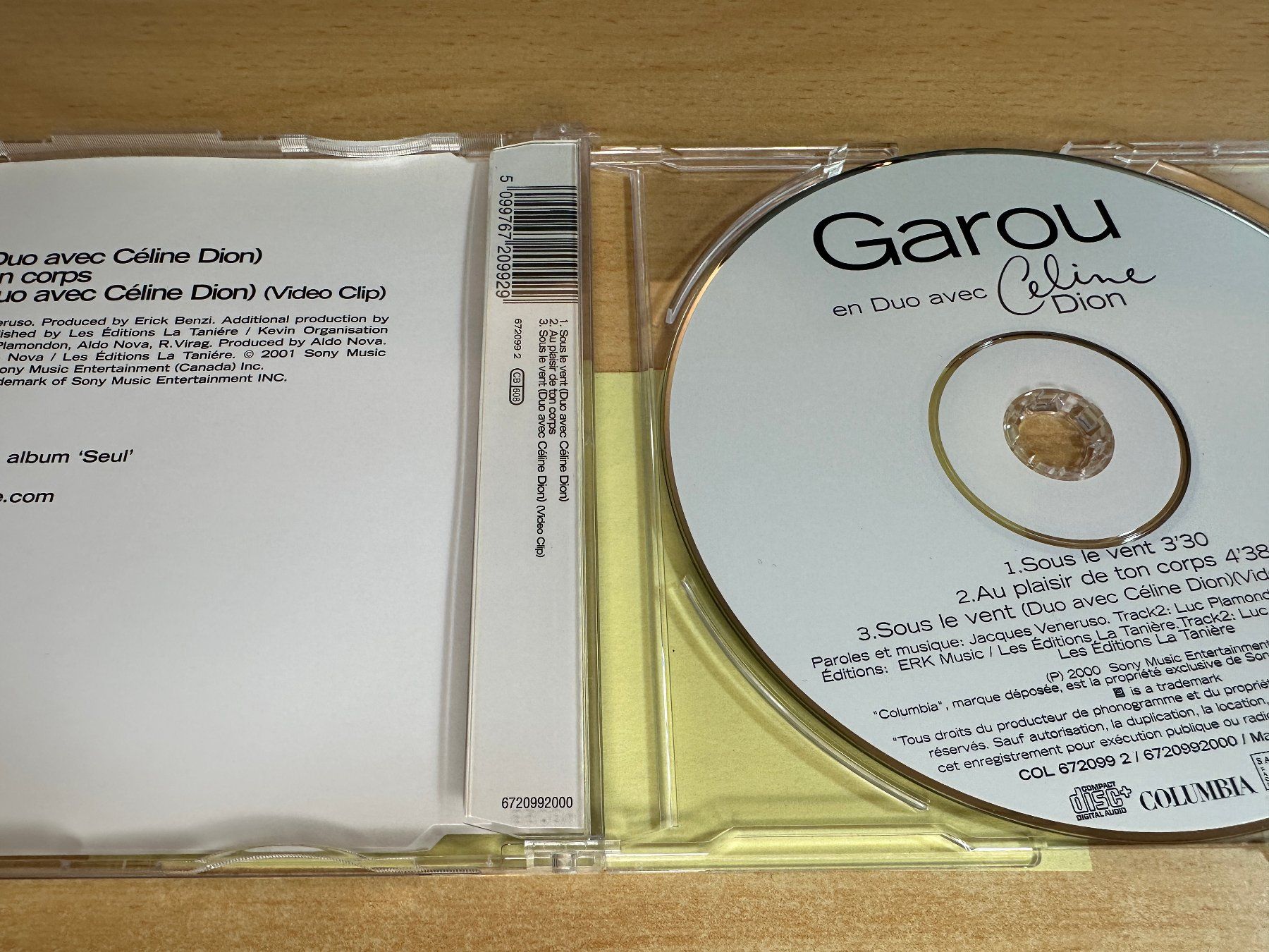 Garou En Duo Avec Céline Dion – Sous Le Vent - Single CD (Gebraucht) in ...