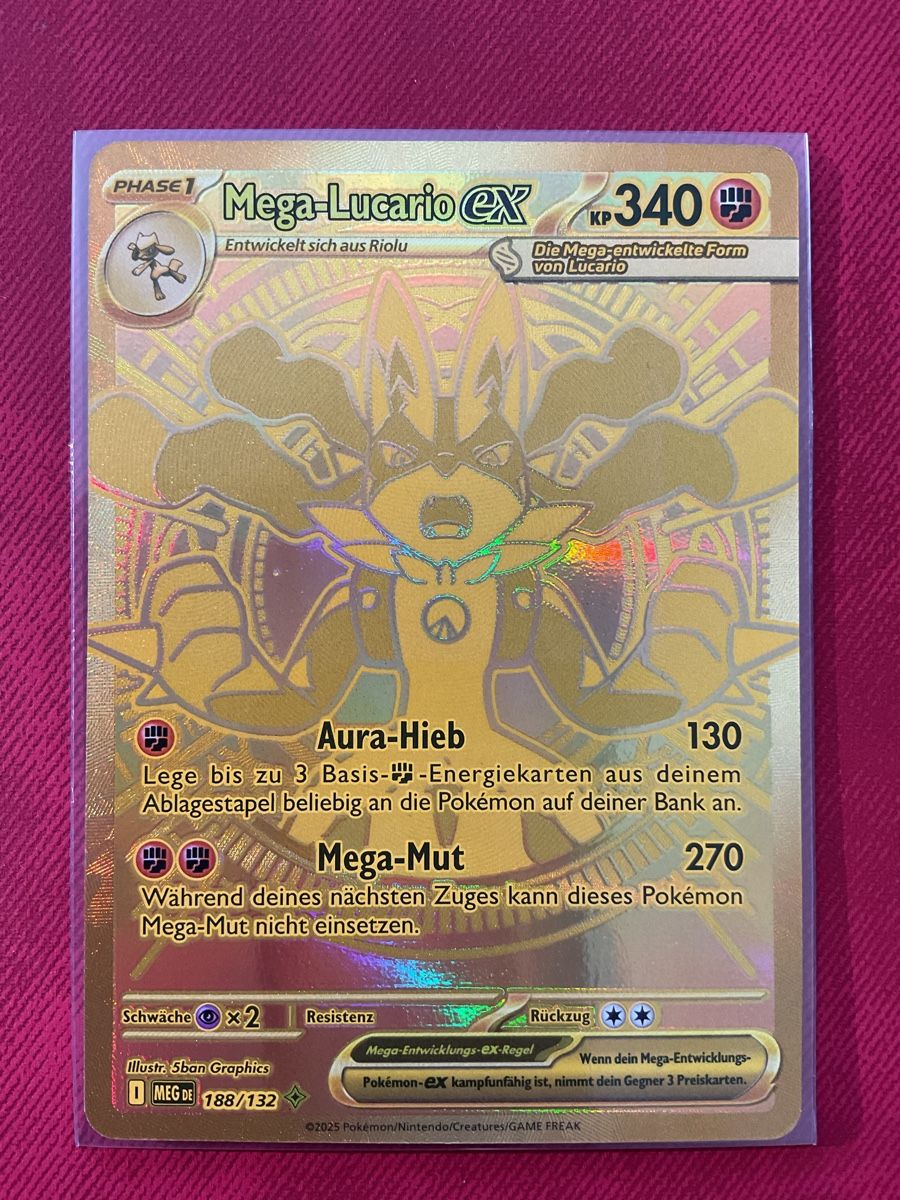 Pokémonkarte Mega—Lucario ex Gold 188/132 (Neu (gemäss Beschreibung ...