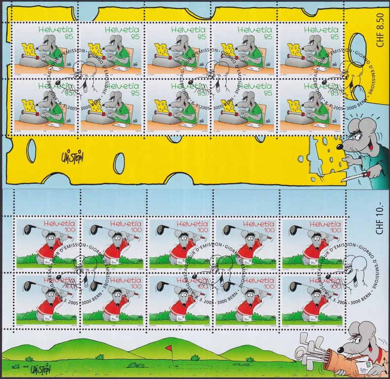 2005, Nr.1158+1159 Zierbogen Comics ET-Stempel. Kat: 85.- (Gebraucht ...