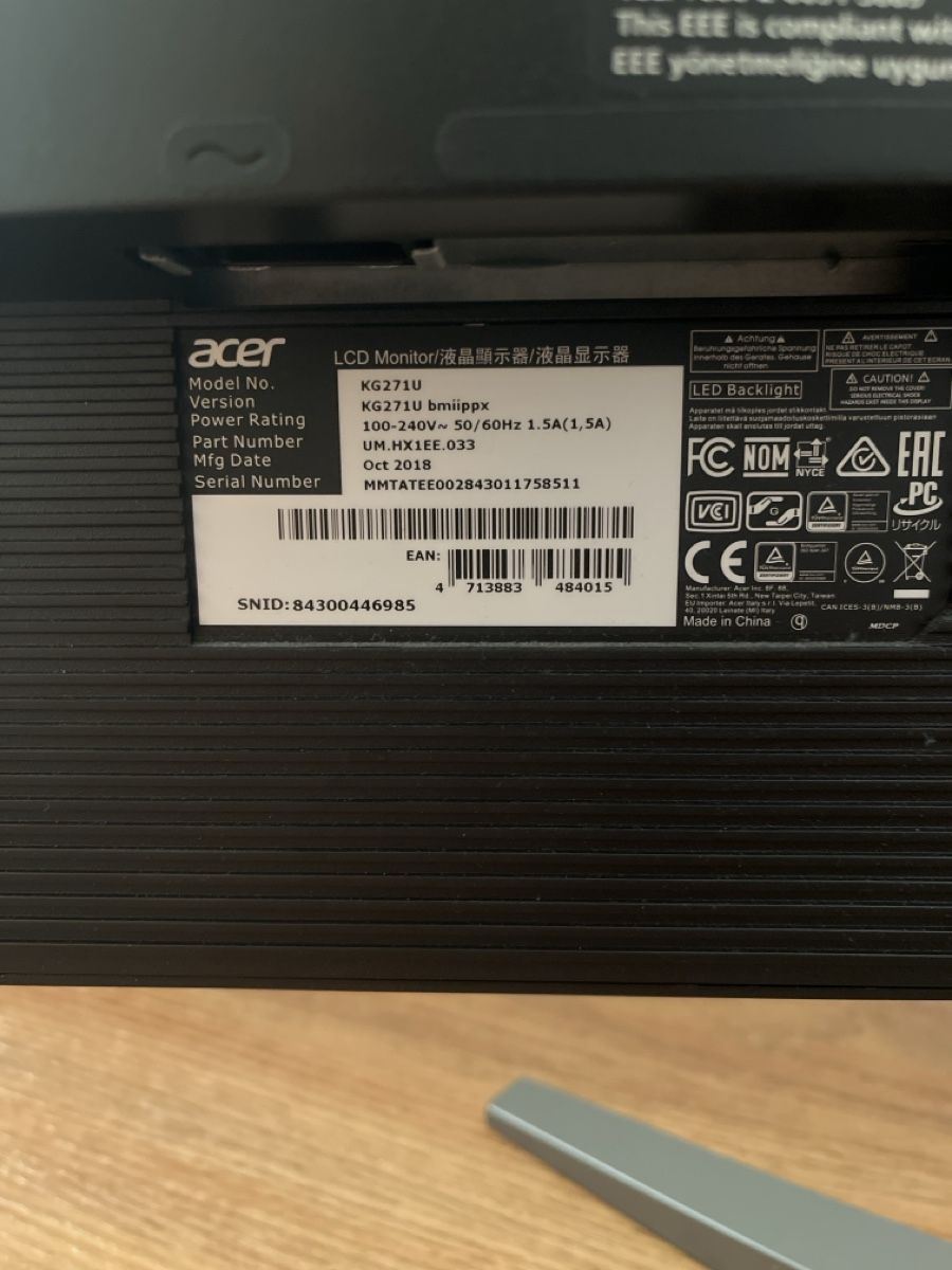 Acer 27″ WQHD Monitor (Gebraucht) in Fürstenau für CHF 50 – mit ...