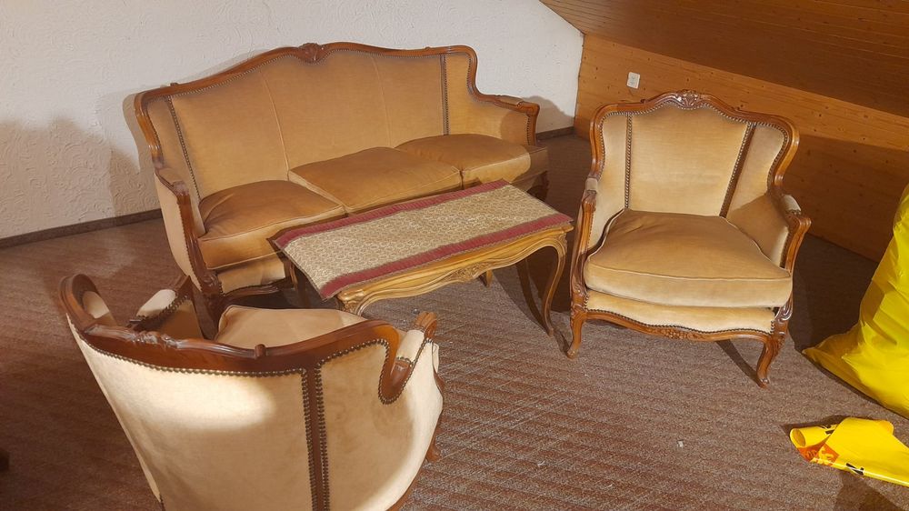 Wohnzimmergarnitur Louis XV Massivholz Polstergruppe (Gebraucht) in ...