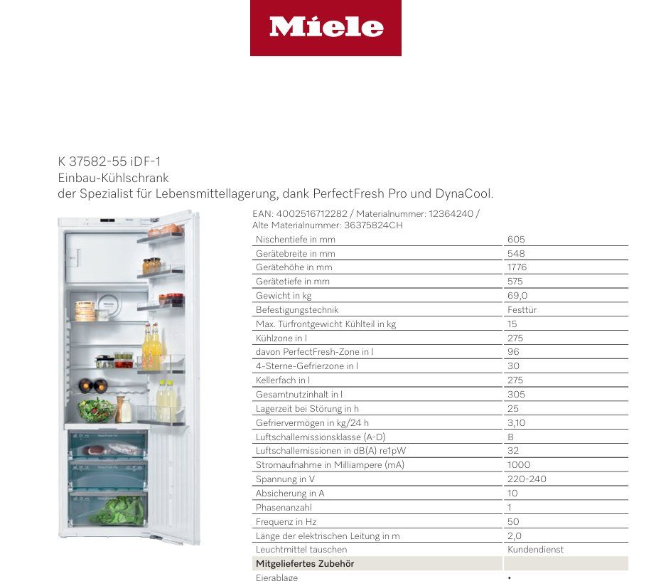 009 Miele K 37582-55 iDF-1 Kühlschrank links aus Liquidation (Neu ...