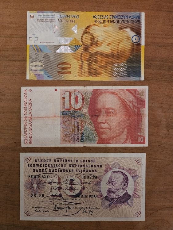 10er Noten Banknoten Schweizer Franken | Kaufen auf Ricardo