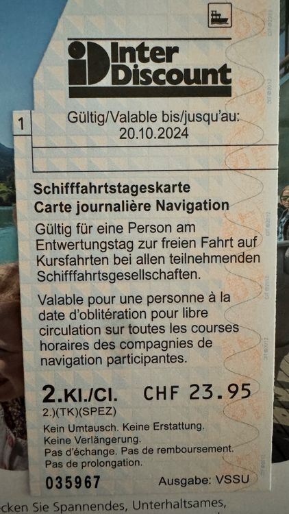 Schiff Tageskarte (Neu (gemäss Beschreibung)) in Basel für CHF 25 – mit Lieferung auf Ricardo kaufen