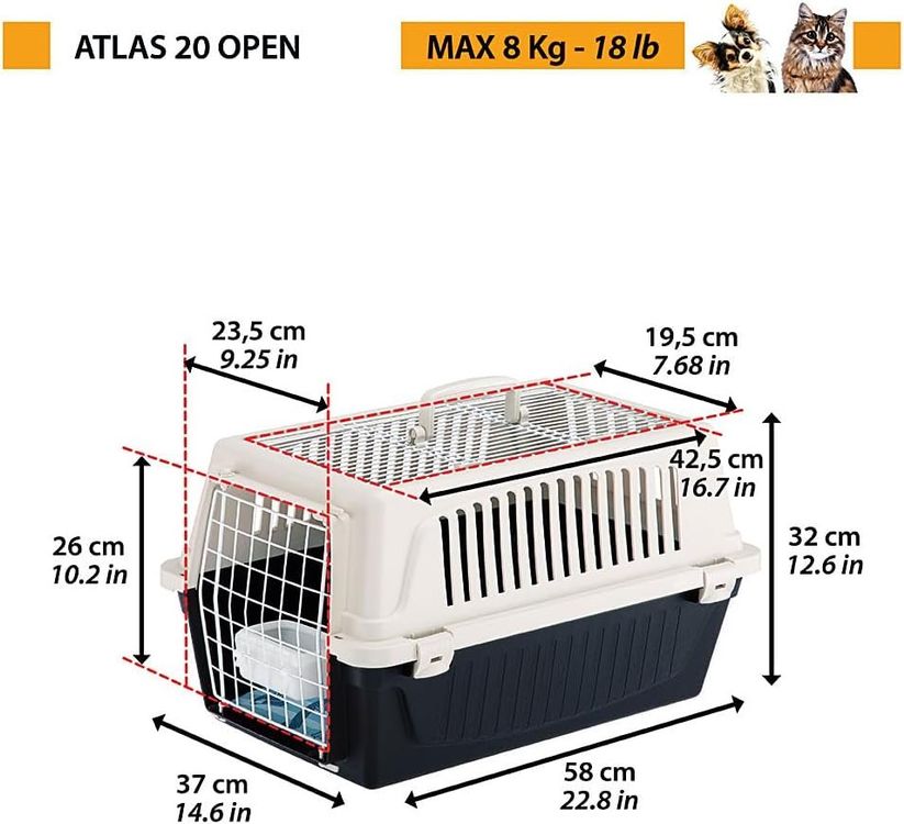 Ferplast Atlas 20 Open Transportbox für Hunde und Katzen (Gebraucht) in ...
