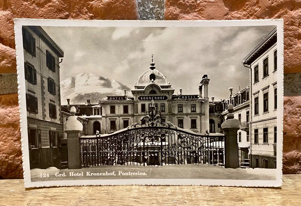 Alte Foto AK - GRAND HOTEL KRONENHOF - Pontresina (Gebraucht) in Root für CHF 1 – mit Lieferung ...