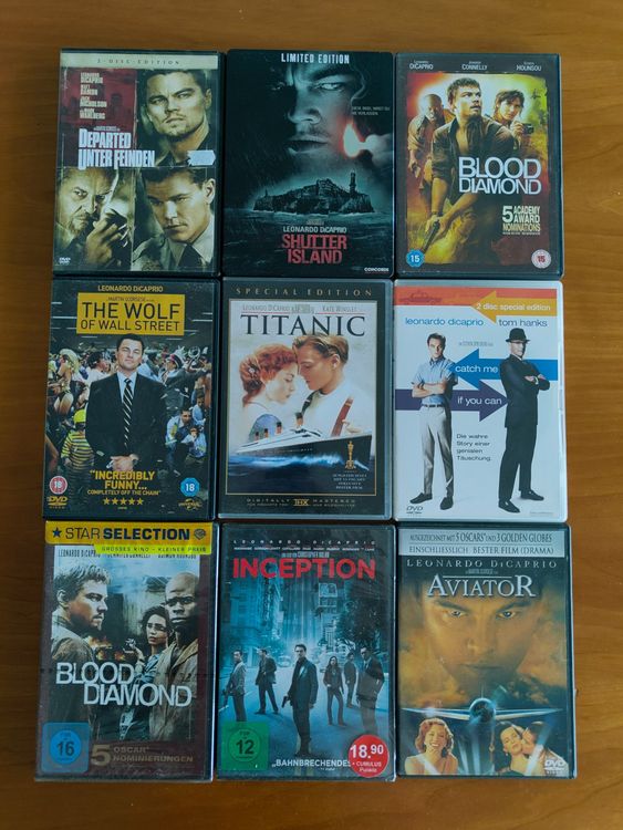Leonardo DiCaprio. Sammlung 9 DVDs. Guter Zustand (Gebraucht) in Birmensdorf ZH für CHF 7 – mit ...