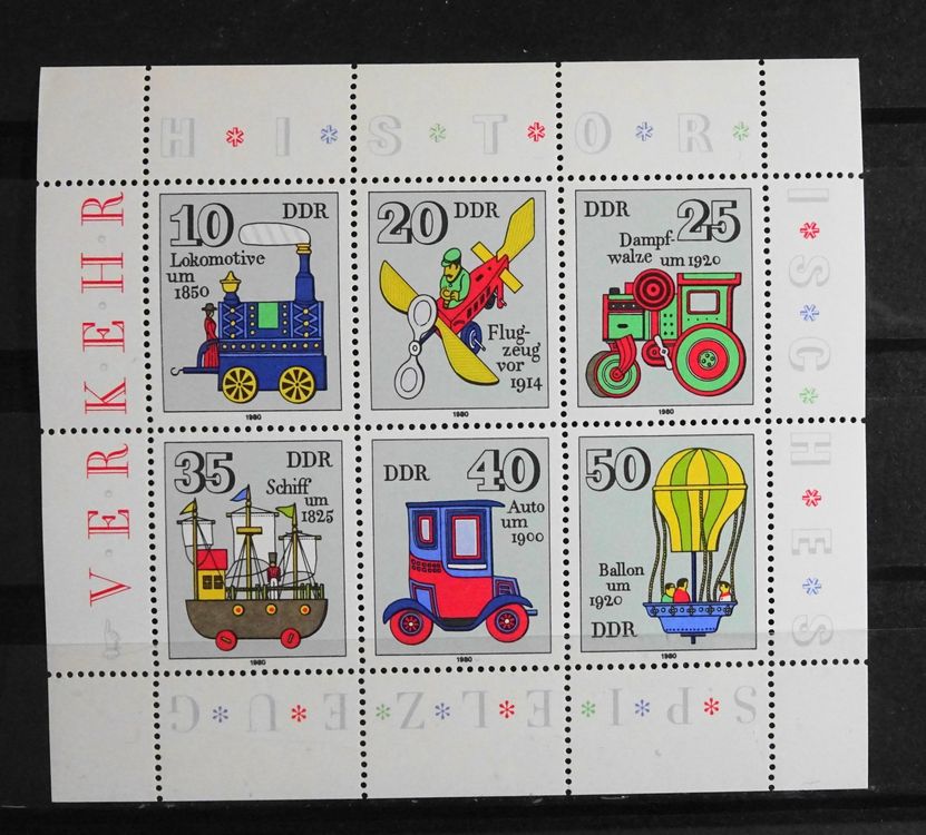 DDR 1980, Kleinbogen **postfrisch (Neu und originalverpackt) in Haslen GL für CHF 1.1 – mit ...