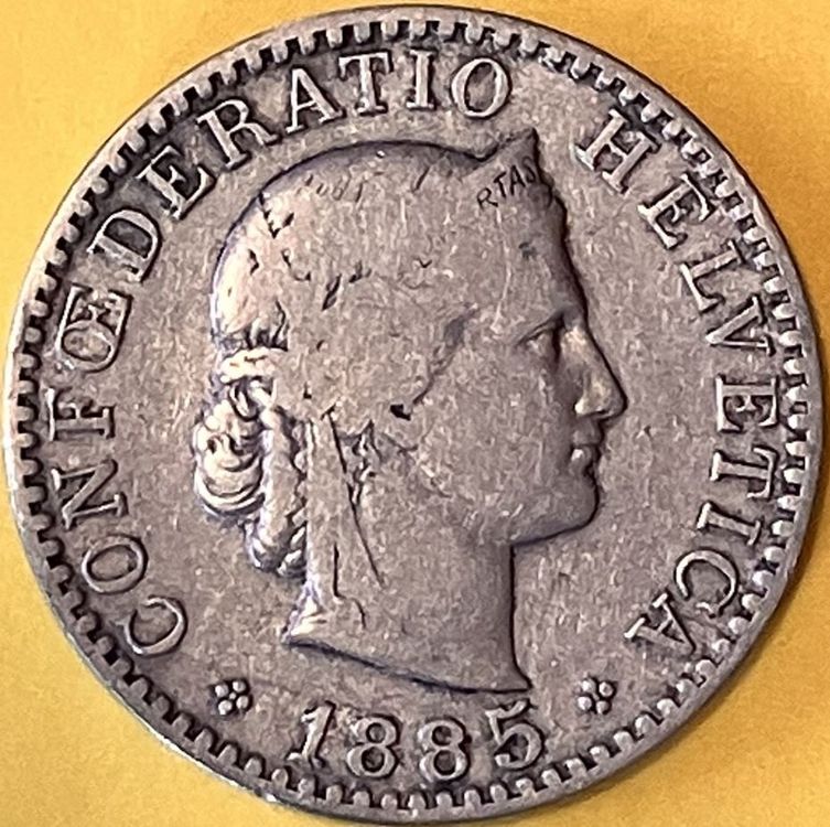 20 Rappen Münze 1885 (Gebraucht) in Otelfingen für CHF 2 – mit Lieferung auf Ricardo kaufen