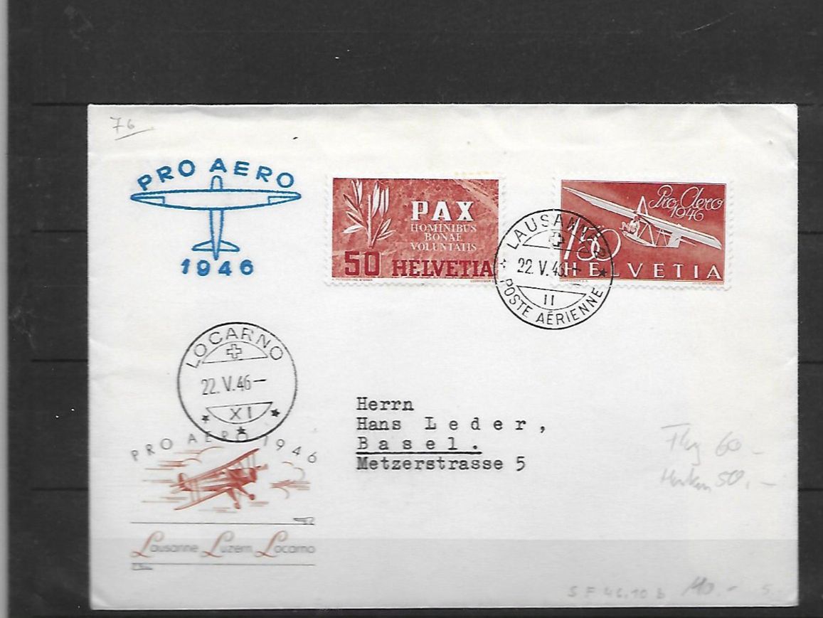 SF 1946 SF46.10b mit Pax Marke Kat: CHF 110.- (Gebraucht) in Basel für CHF 4 – mit Lieferung auf ...