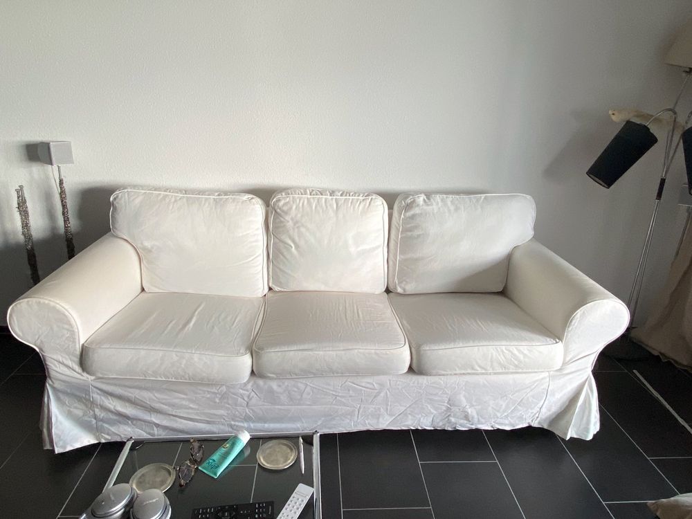 Weiss Ikea EKTORP 3er-Sofa - in sehr gutem Zustand (Gebraucht) in Wikon für CHF 10 – nur ...